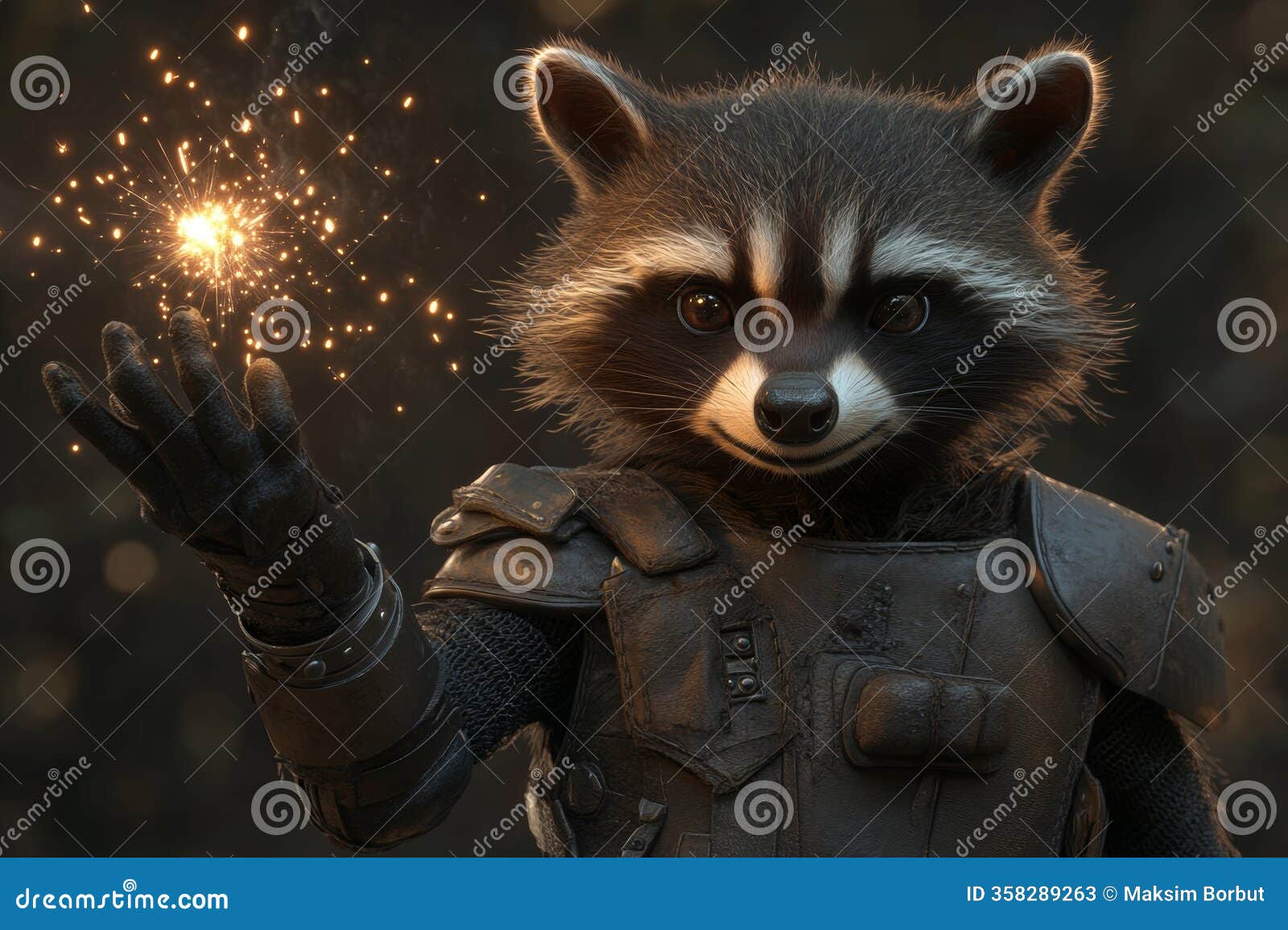Dark Magic Raccoon Wizard Using a Collage of Images Generated Using ...