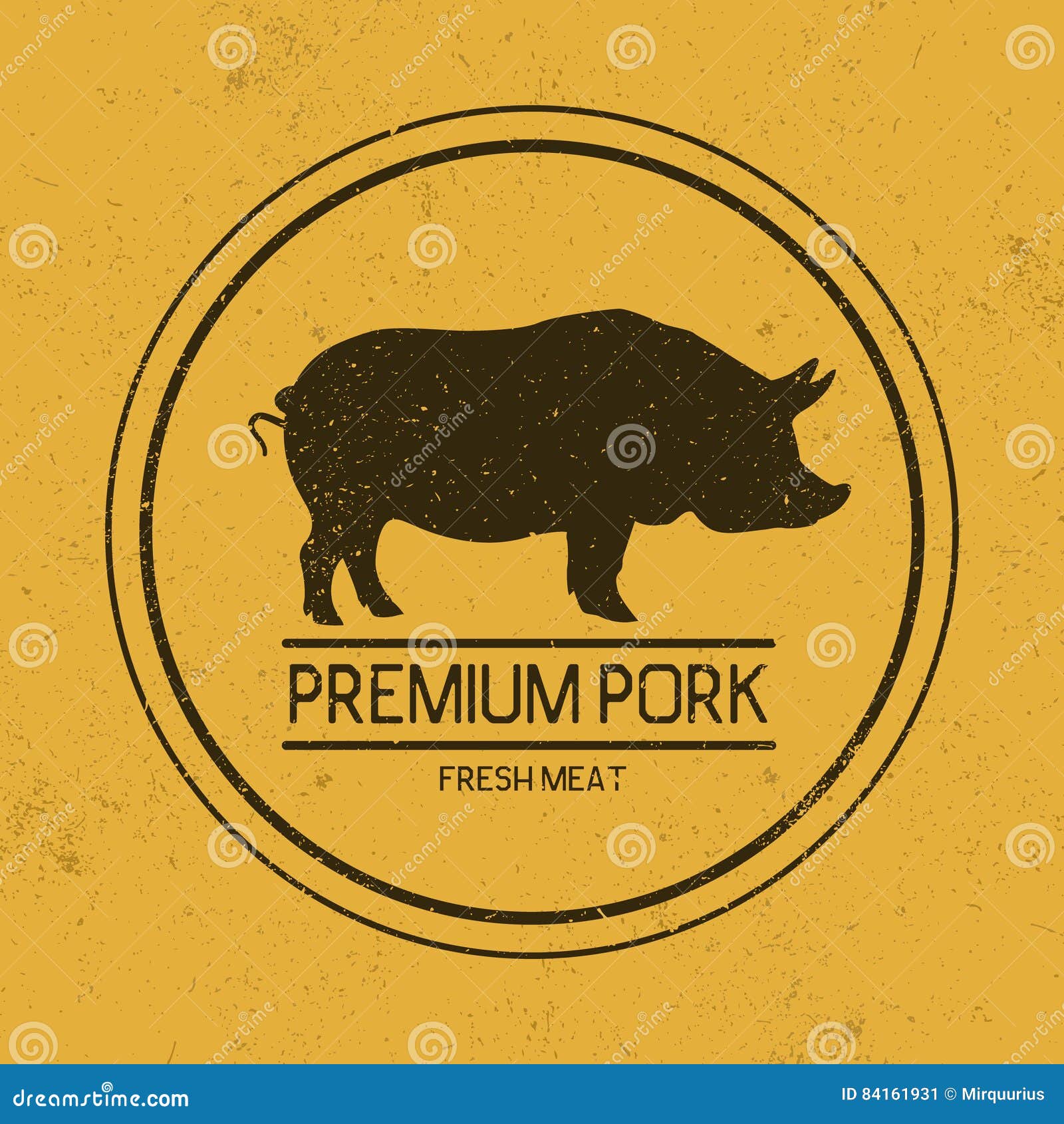 Dark Mark for Pork.Silhouette of Pig Stock Vector - Illustration of ...