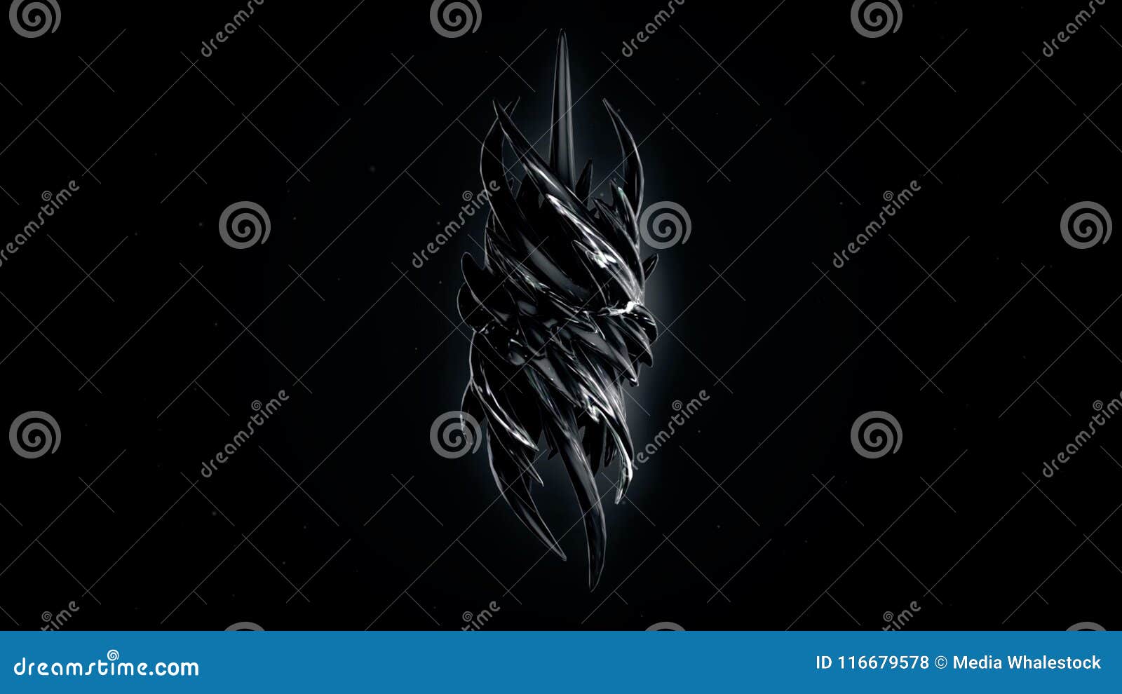 Dark Matter. Abstract Black Spiky Sphere Object Looping with Alpha ...