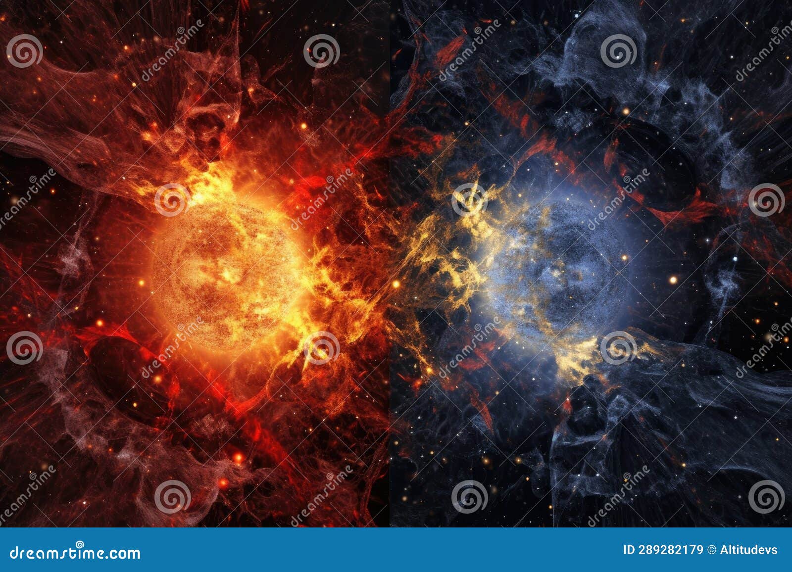 Dark Matter Interaction during Galaxy Collision Stock Image - Image of ...