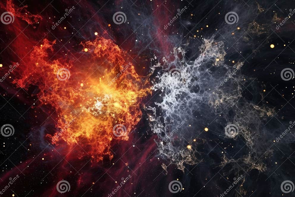 Dark Matter Interaction during Galaxy Collision Stock Image - Image of ...