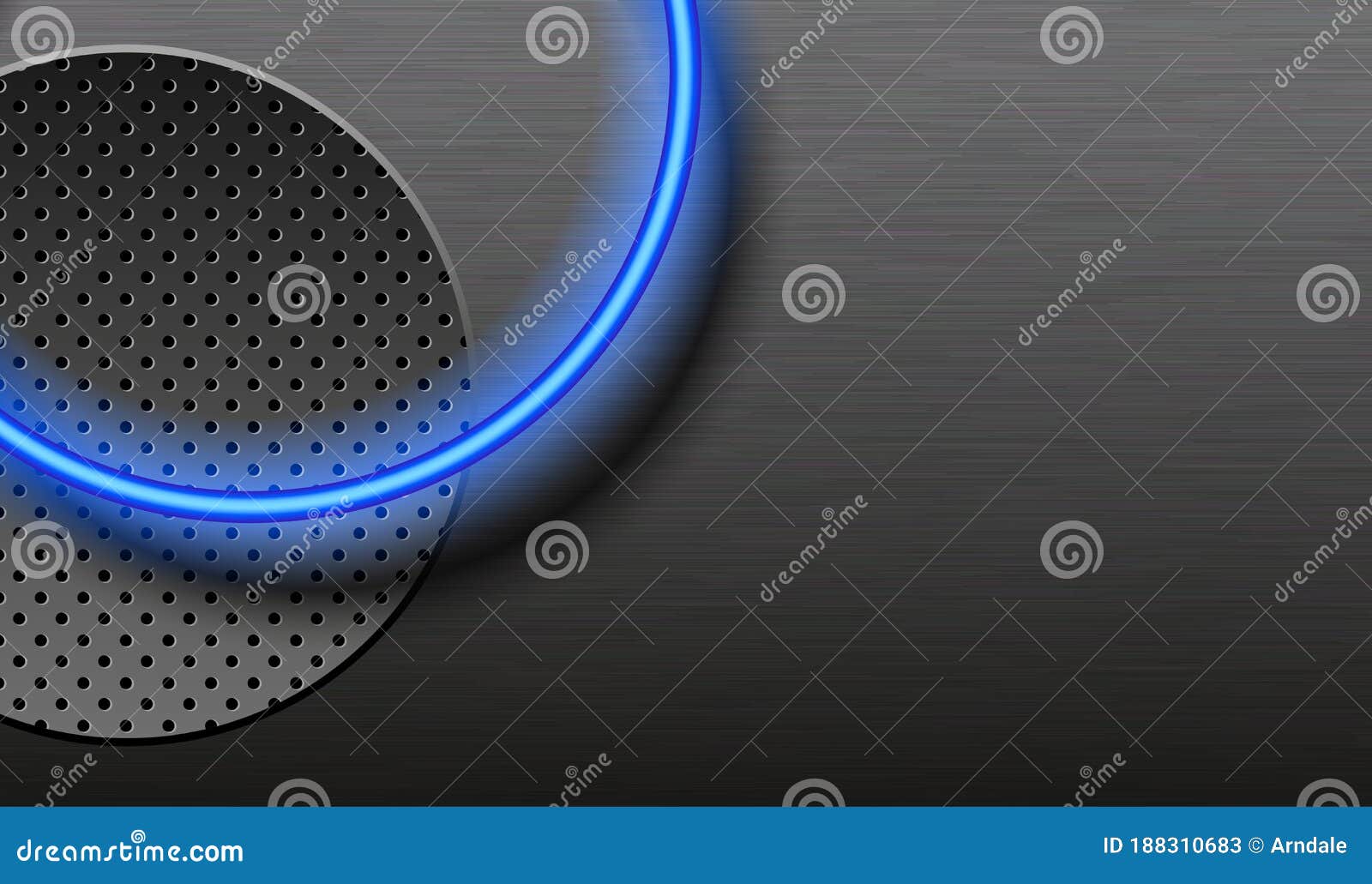 Dark Metal Background with Neon and Perforated Details Stock Vector ...