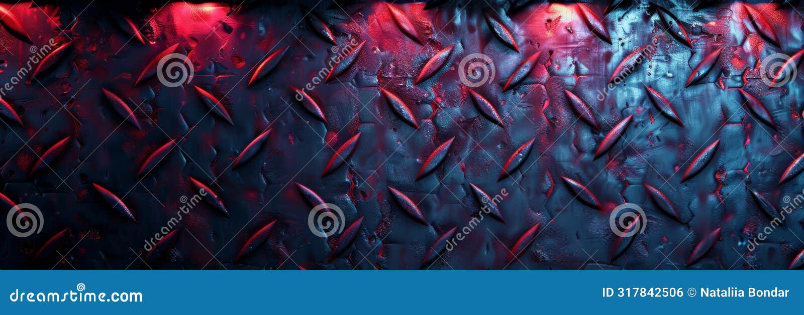 Dark Metal Wall Background with Textured Diamond Plate Pattern, Backlit ...