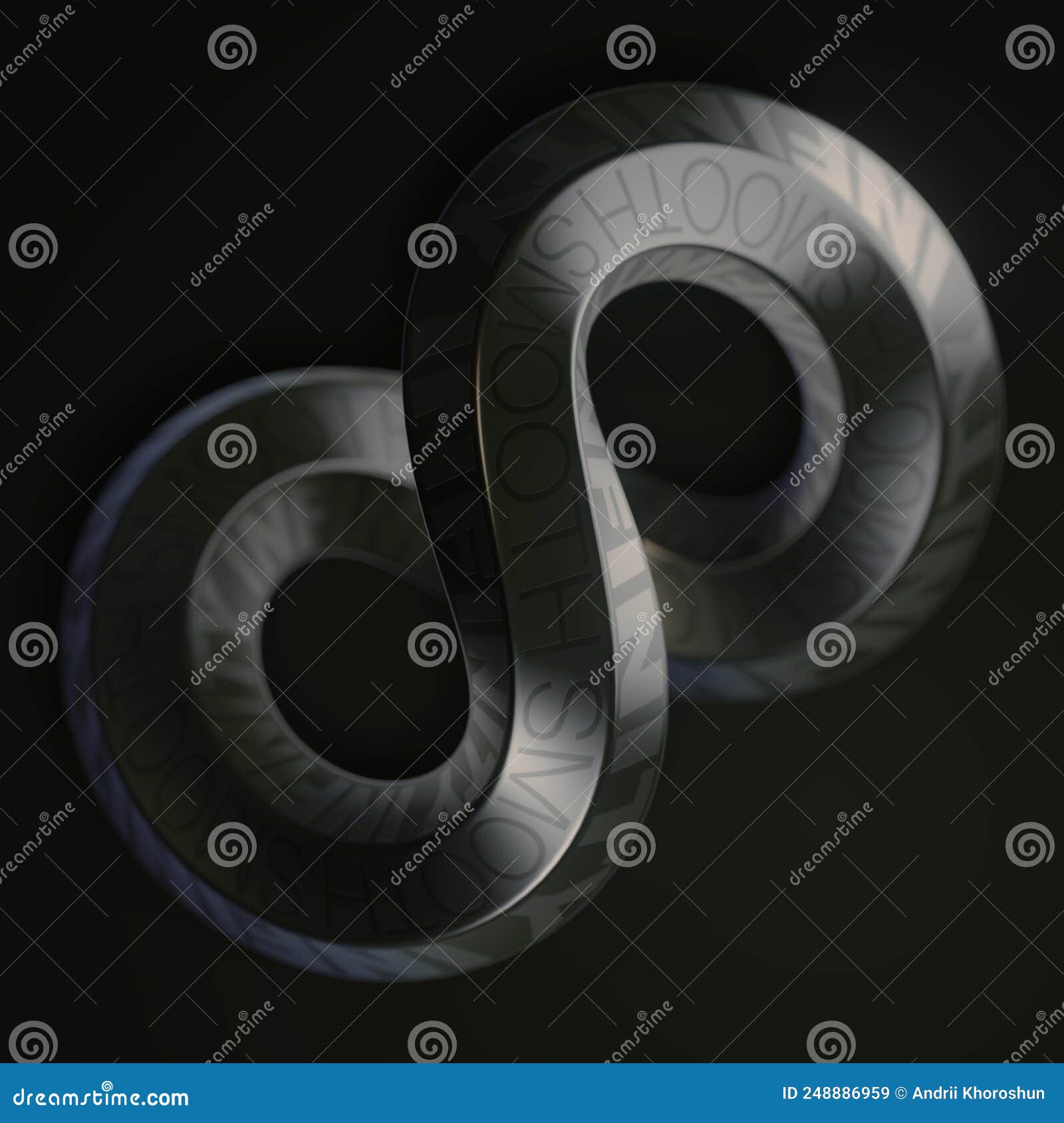 Dark Metallic Abstract Magic Shape. Modern Optical Illusion. 3d ...