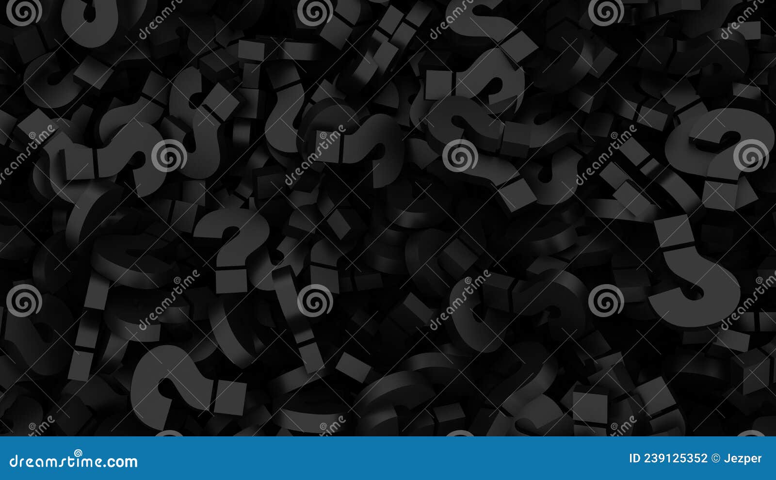 Dark Metallic Question Marks Stock Illustration - Illustration of think ...