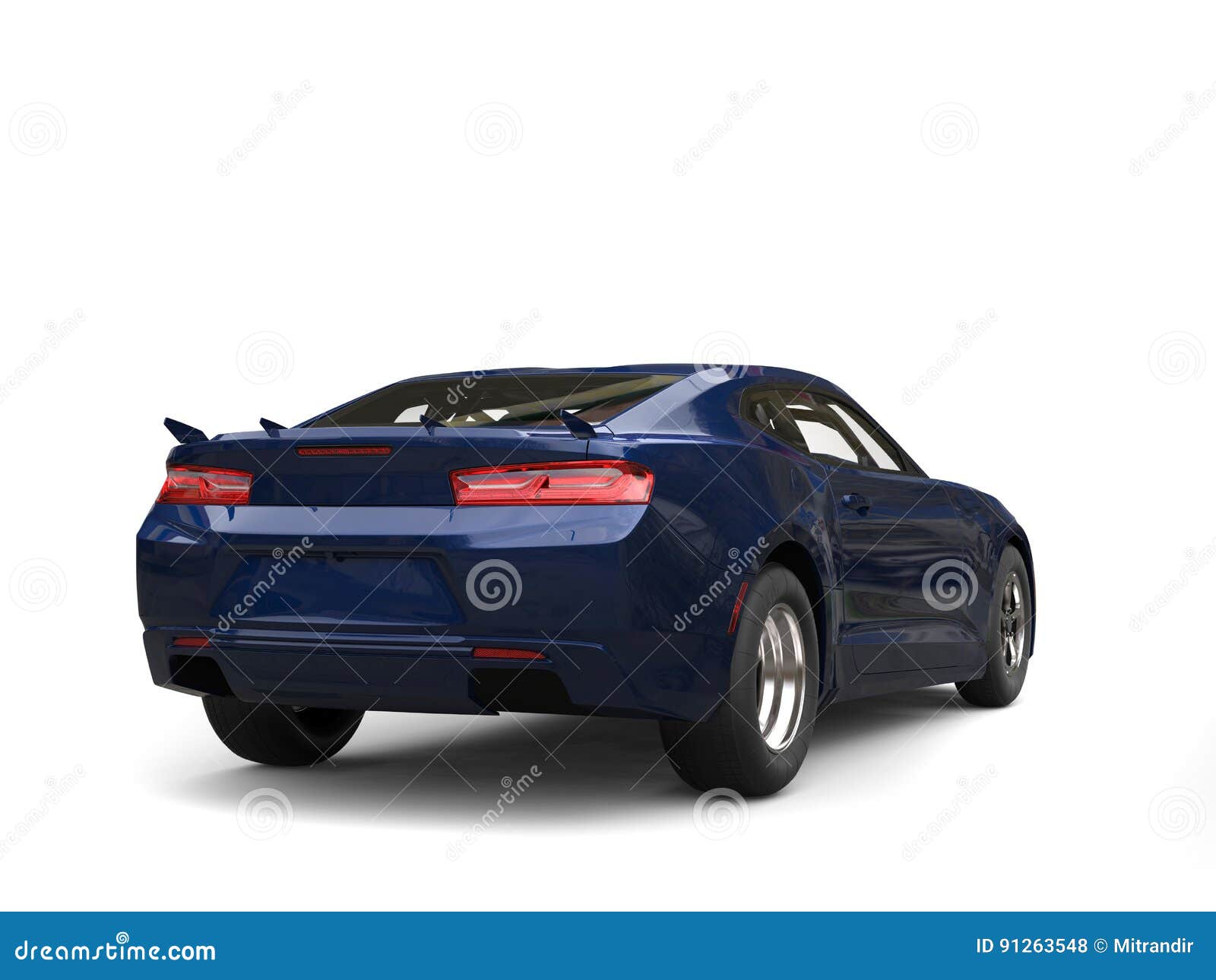 Dark Midnight Blue Modern Car - Rear Side View Stock Illustration ...