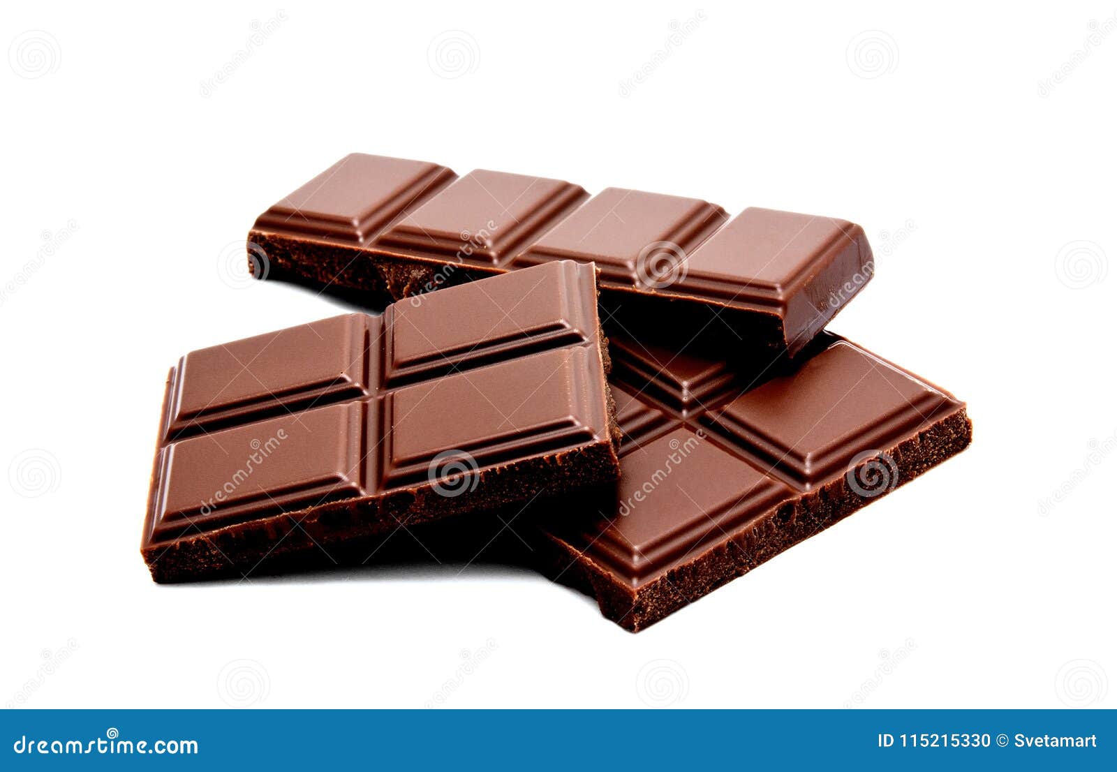 Dark Milk Chocolate Bars Stack Isolated On A White Stock Photo - Image ...