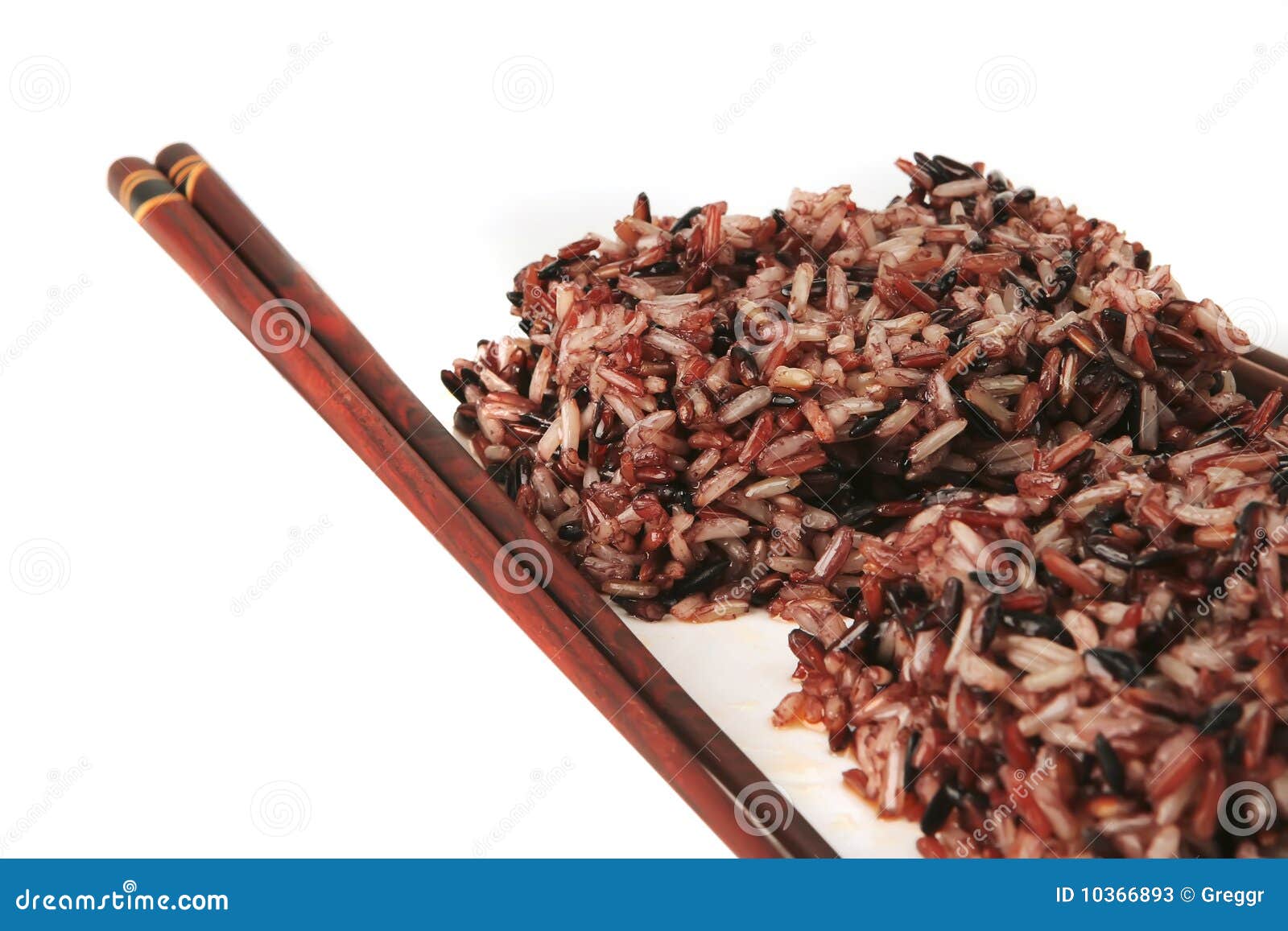 Dark mixed rice on plate stock image. Image of cooking - 10366893
