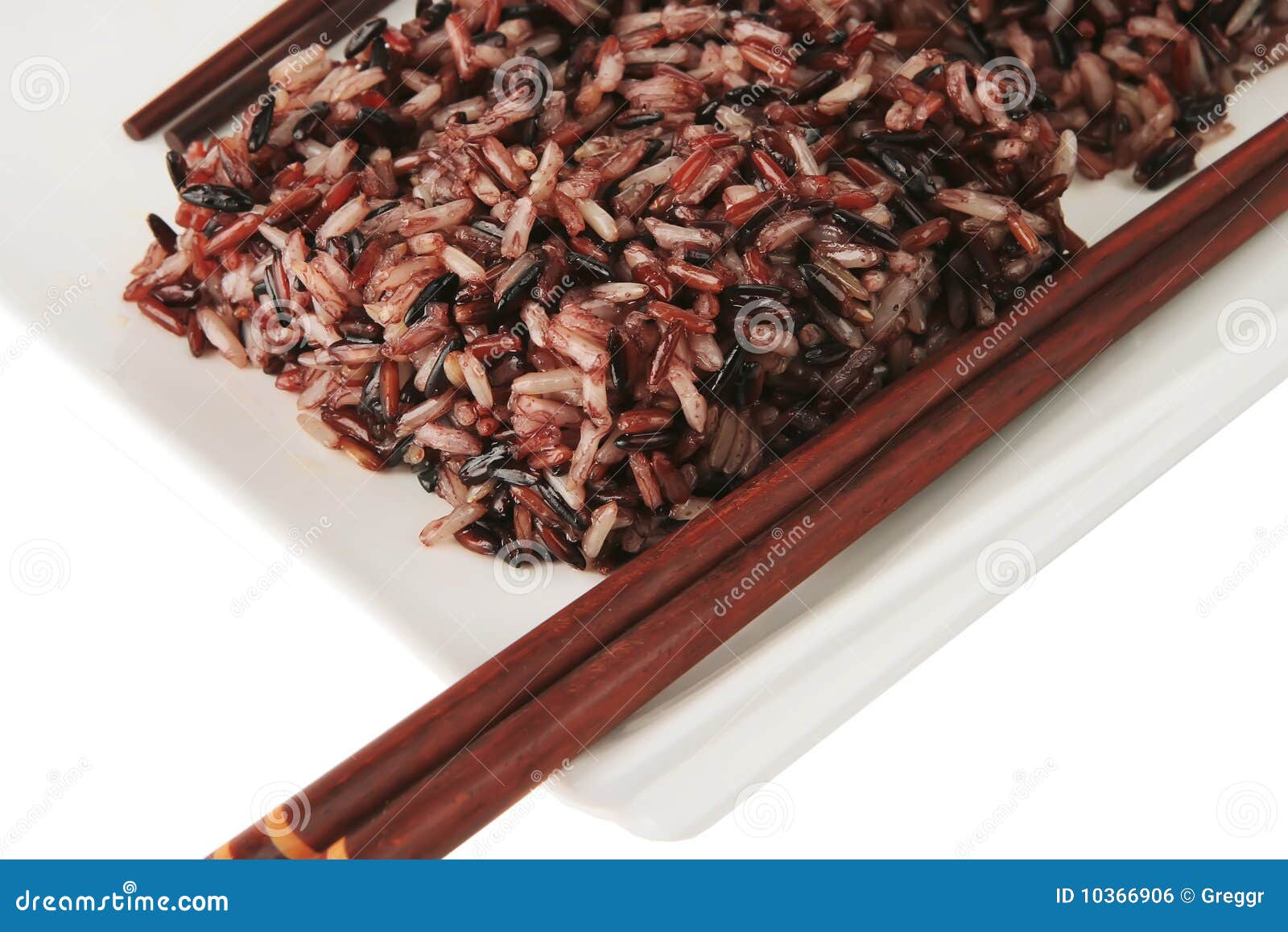 Dark mixed rice on plate stock photo. Image of food, lunch - 10366906