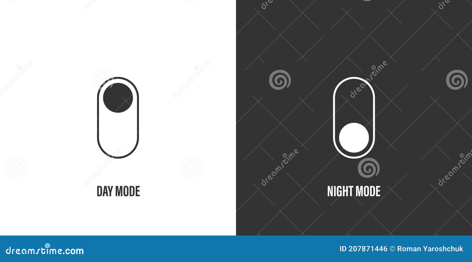 Dark Mode Icon Concept. App Interface Design Concept. Dark Mode Switch ...