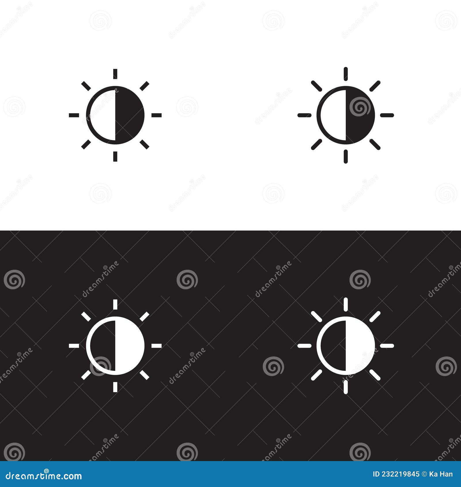 Dark Mode Icon Vector Set Collection Stock Vector - Illustration of ...