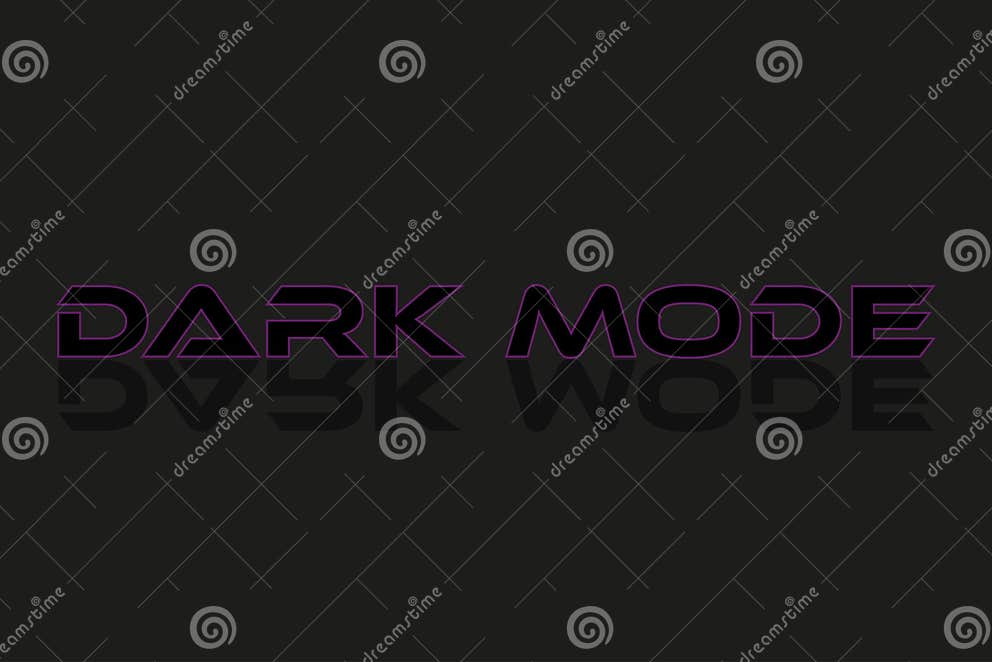 DARK MODE Text on Gray Background. Black Text Dark Mode with Reflected ...