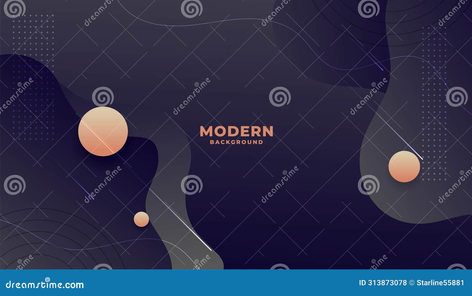 Dark Modern Fluid Style Background with Curve Shapes Stock Vector ...