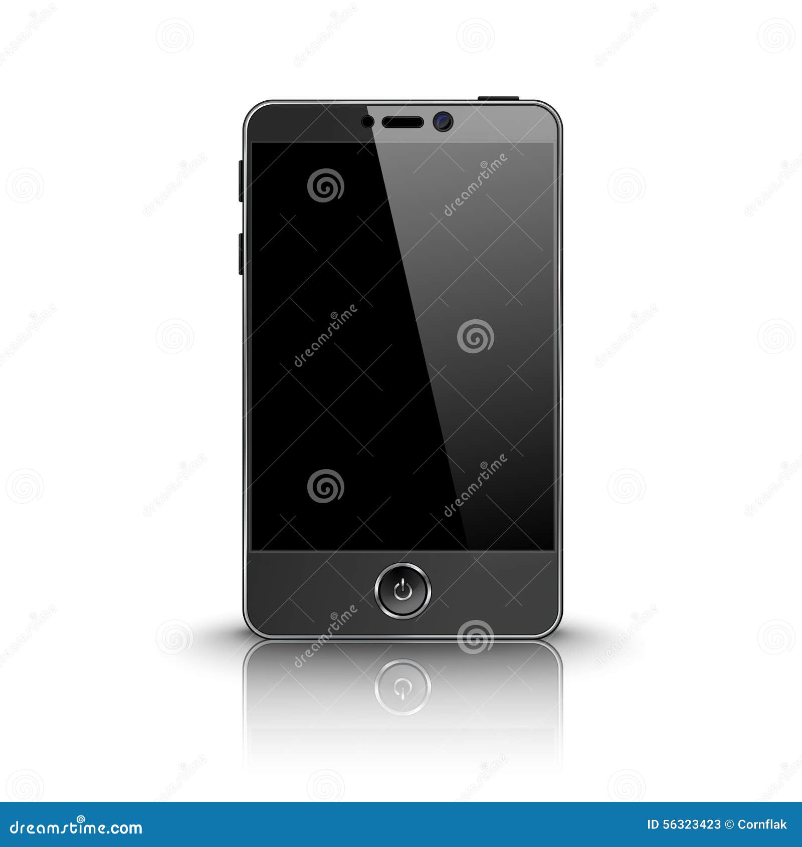 Dark Modern Smart Phone with Black Screen Stock Vector - Illustration ...