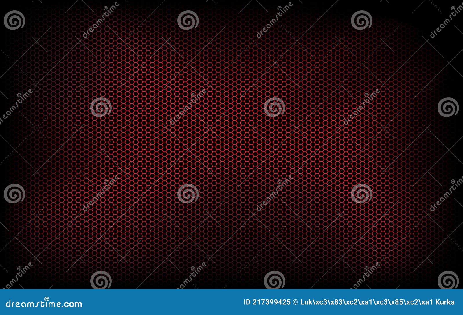 Dark Modern Technology Background with Red Hexagon Mesh. Abstract Metal ...