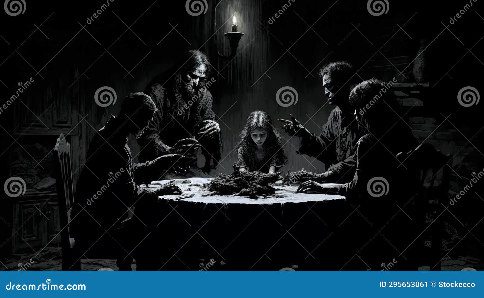 Dark and Mysterious Family Artwork by Bernie Wrightson Stock ...