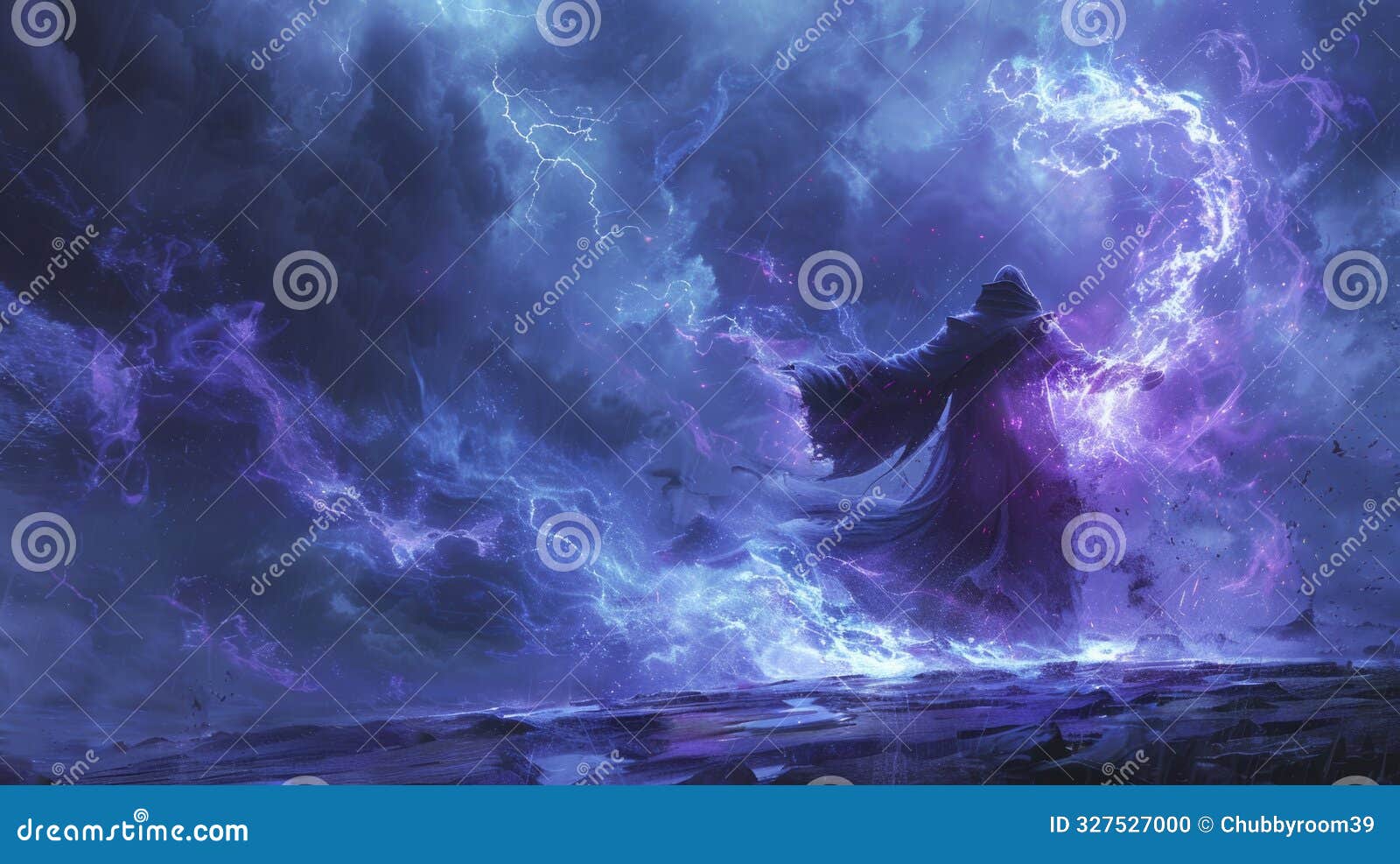 A Dark and Mysterious Gothic Depiction of a Warlock Casting a Powerful ...