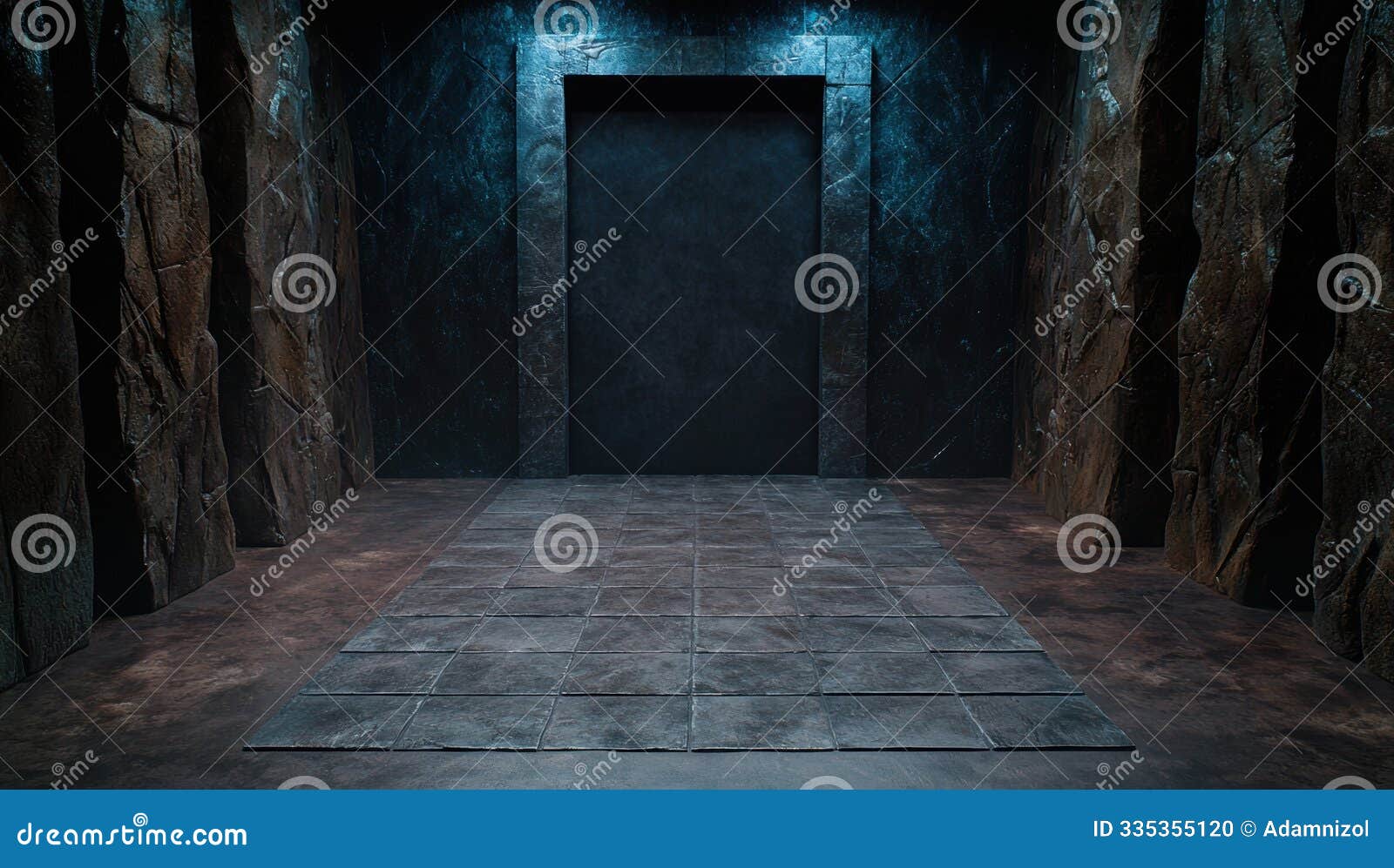 Dark and Mysterious Underground Chamber Stock Illustration ...