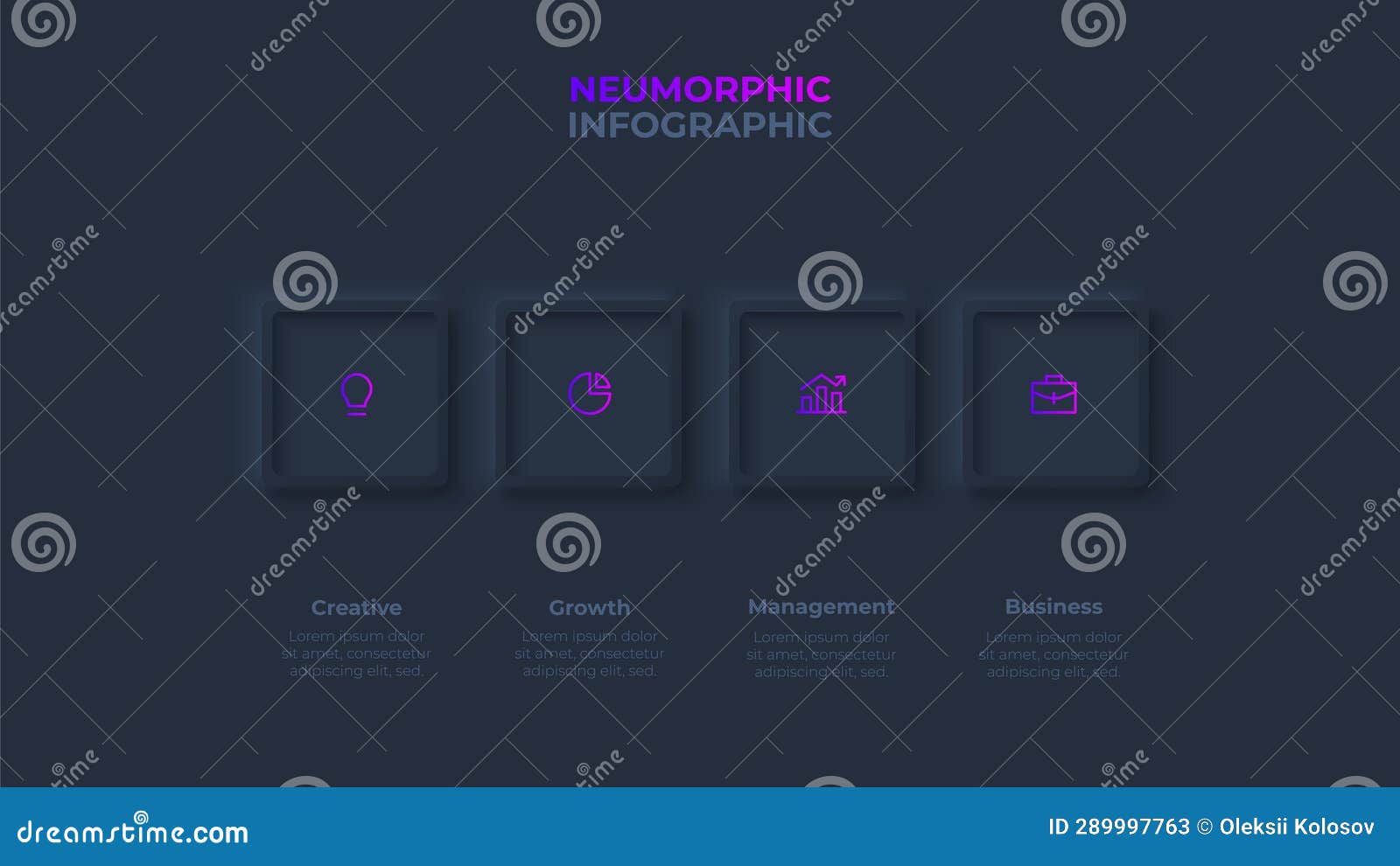 Dark Neumorphic Horizontal Progress Diagram with 4 Square Elements ... Dark Neumorphic Horizontal Progress Diagram with 4 Square Elements ...