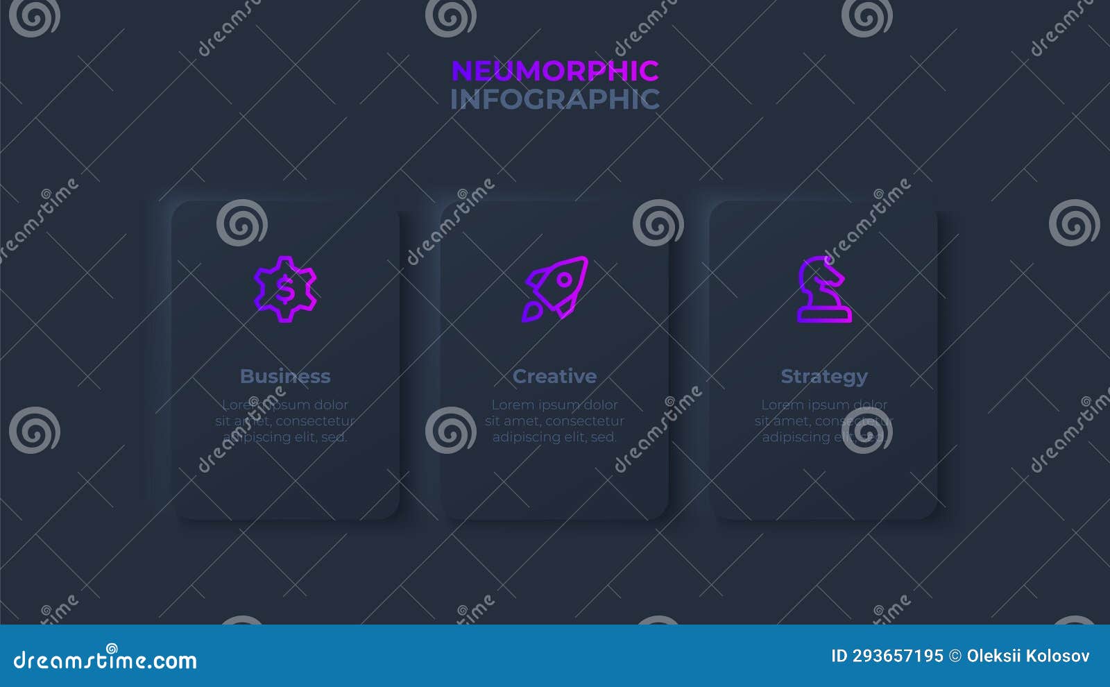 Dark Neumorphic Cycle Diagram For Infographic. Skeuomorph Concept With ...