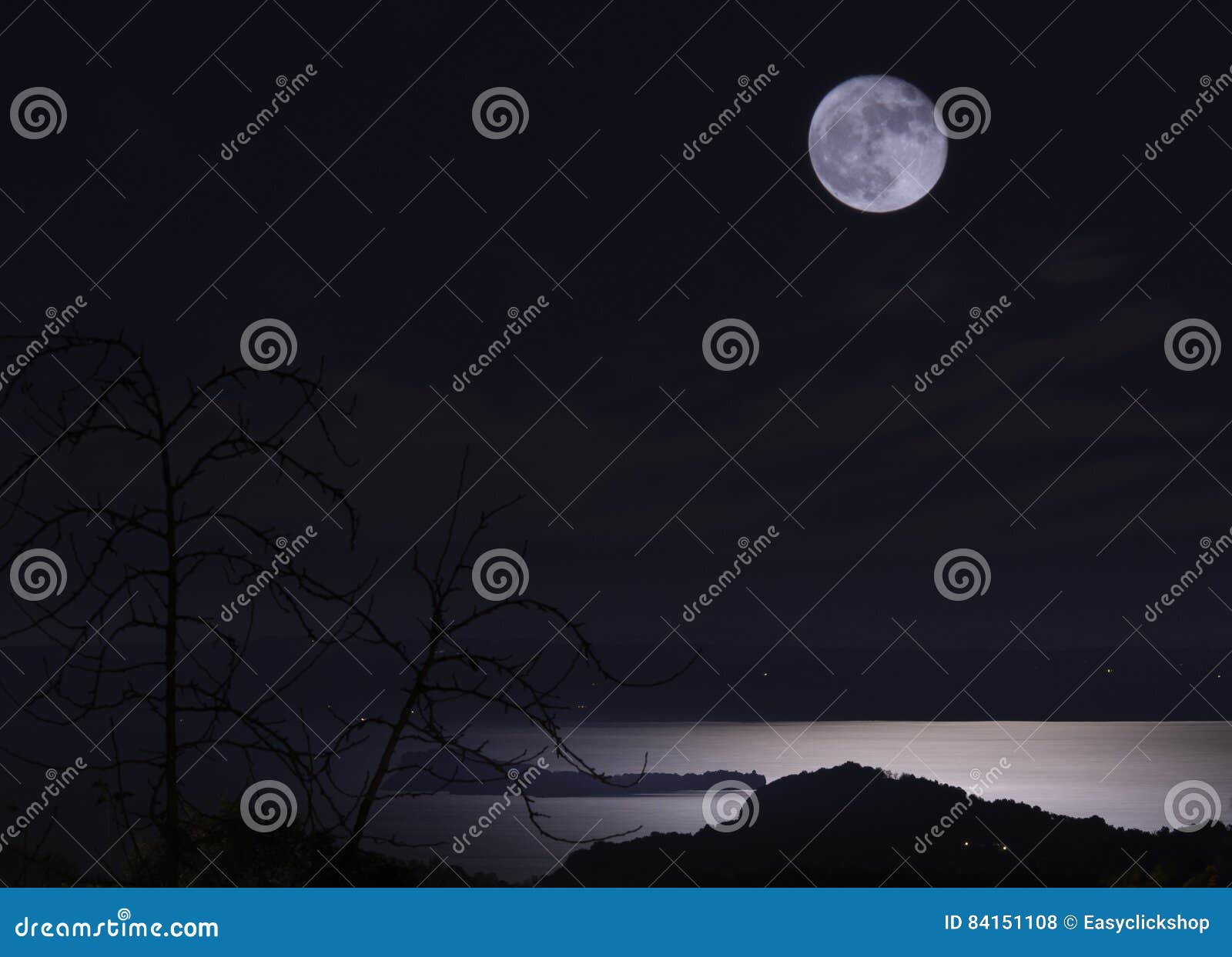 Dark night of full moon stock photo. Image of spettrale - 84151108