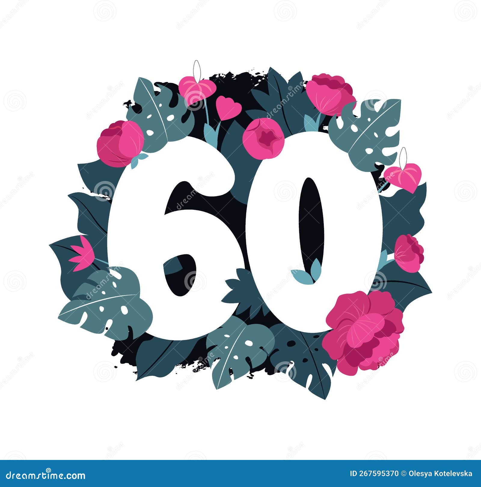 The Dark 60 Number for Happy Birthday, Party Stock Vector ...