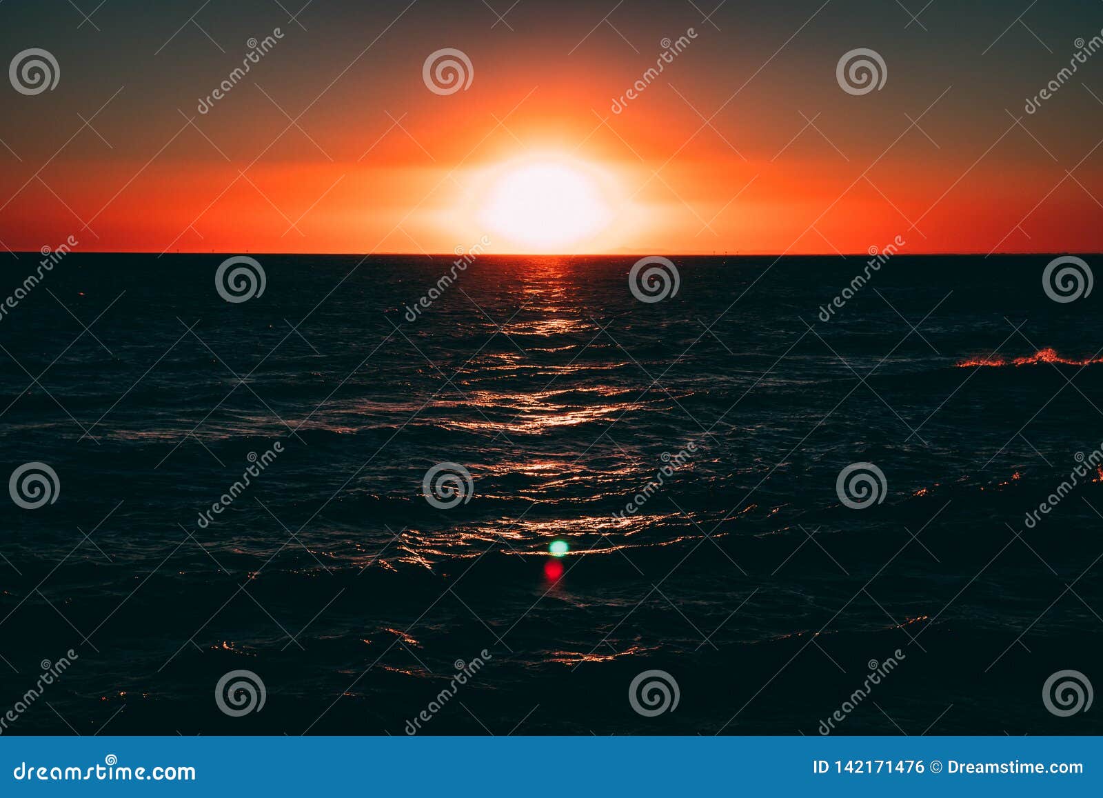 Dark Ocean Sunset stock photo. Image of light, australia - 142171476
