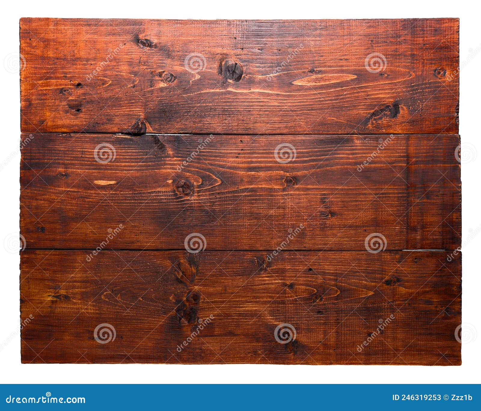 Dark Brown Flat Wood Board Isolated on White Background Stock Image ...