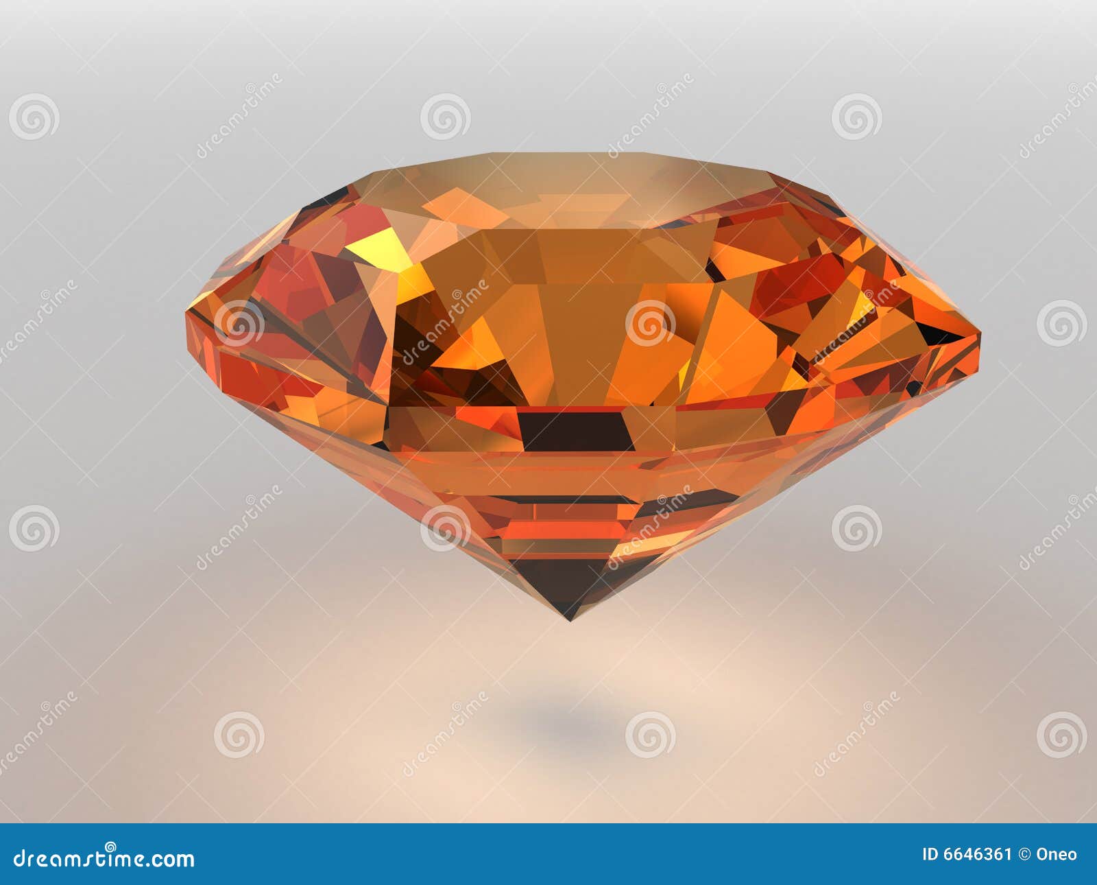 Dark-orange Gemstone Rendered with Soft Shadows Stock Illustration ...