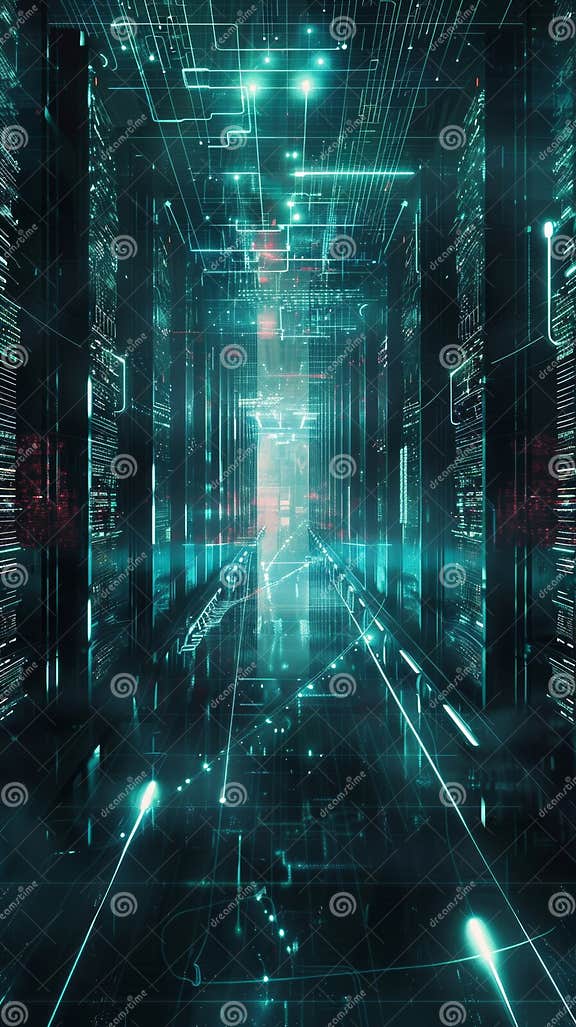 Dark Outline of a Secure Digital Infrastructure. Stock Illustration ...