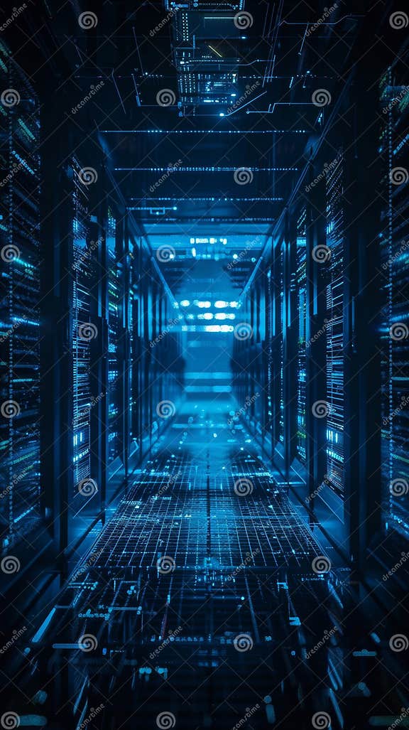 Dark Outline of a Secure Digital Infrastructure. Stock Illustration ...