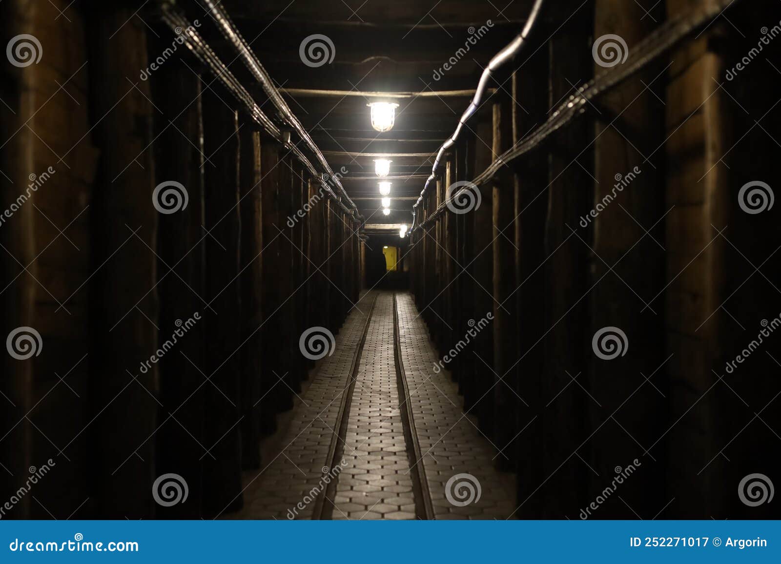Dark Passage of Salt Underground Mine Site Stock Image - Image of ...