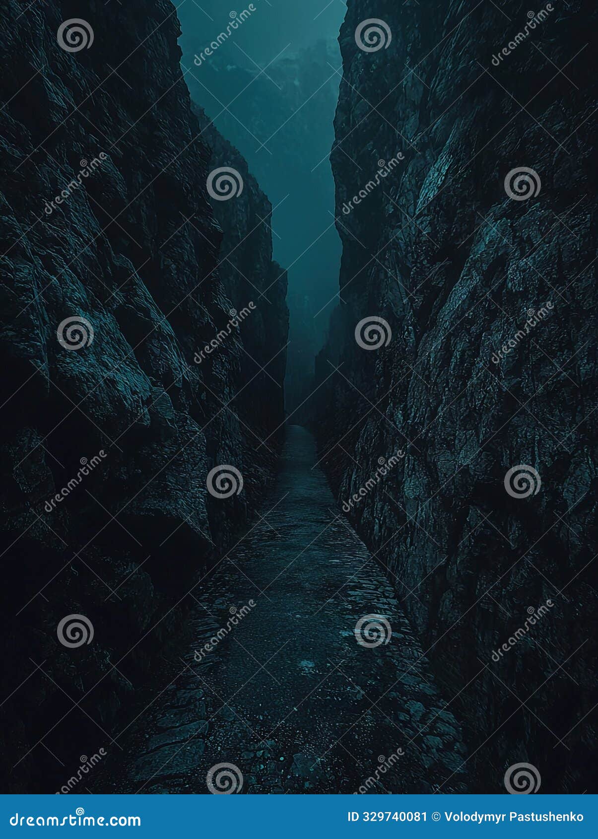 A Dark Path in the Middle of a Dark Mountain Valley Stock Image - Image ...