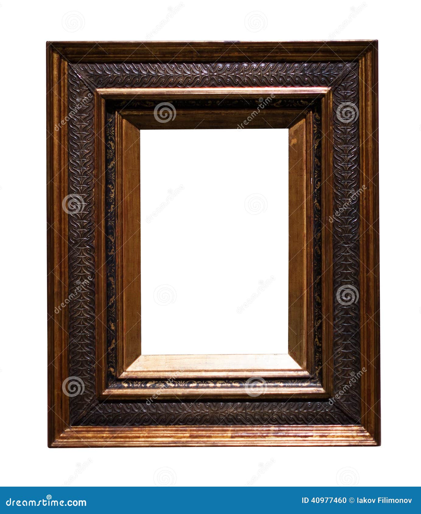 Dark Picture Frame. Isolated Over White Stock Photo - Image of retro ...