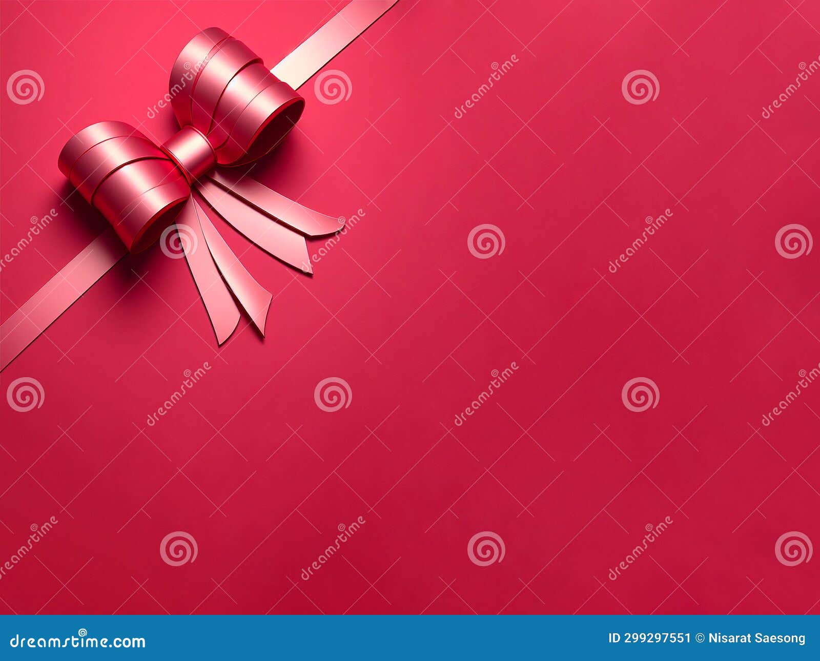 Dark Pink Bow with Graphic Pattern on a Red Background Stock ...