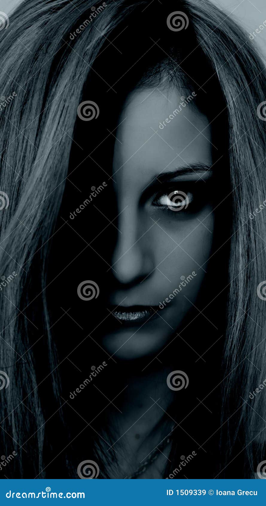 Dark portrait stock image. Image of white, hair, face - 1509339