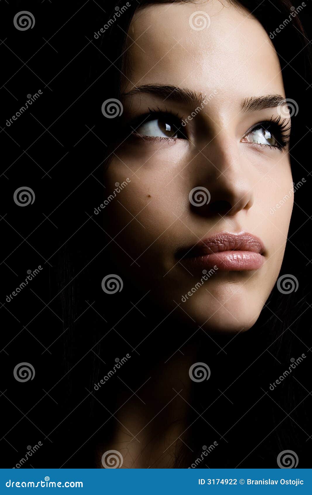 Dark portrait stock photo. Image of young, studio, beautiful - 3174922