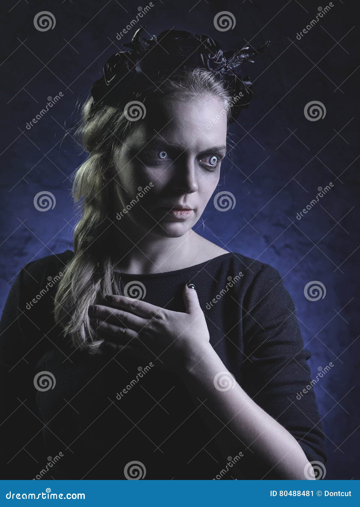 Dark Portrait of Evil Witch in Smoke Stock Image - Image of pretty ...