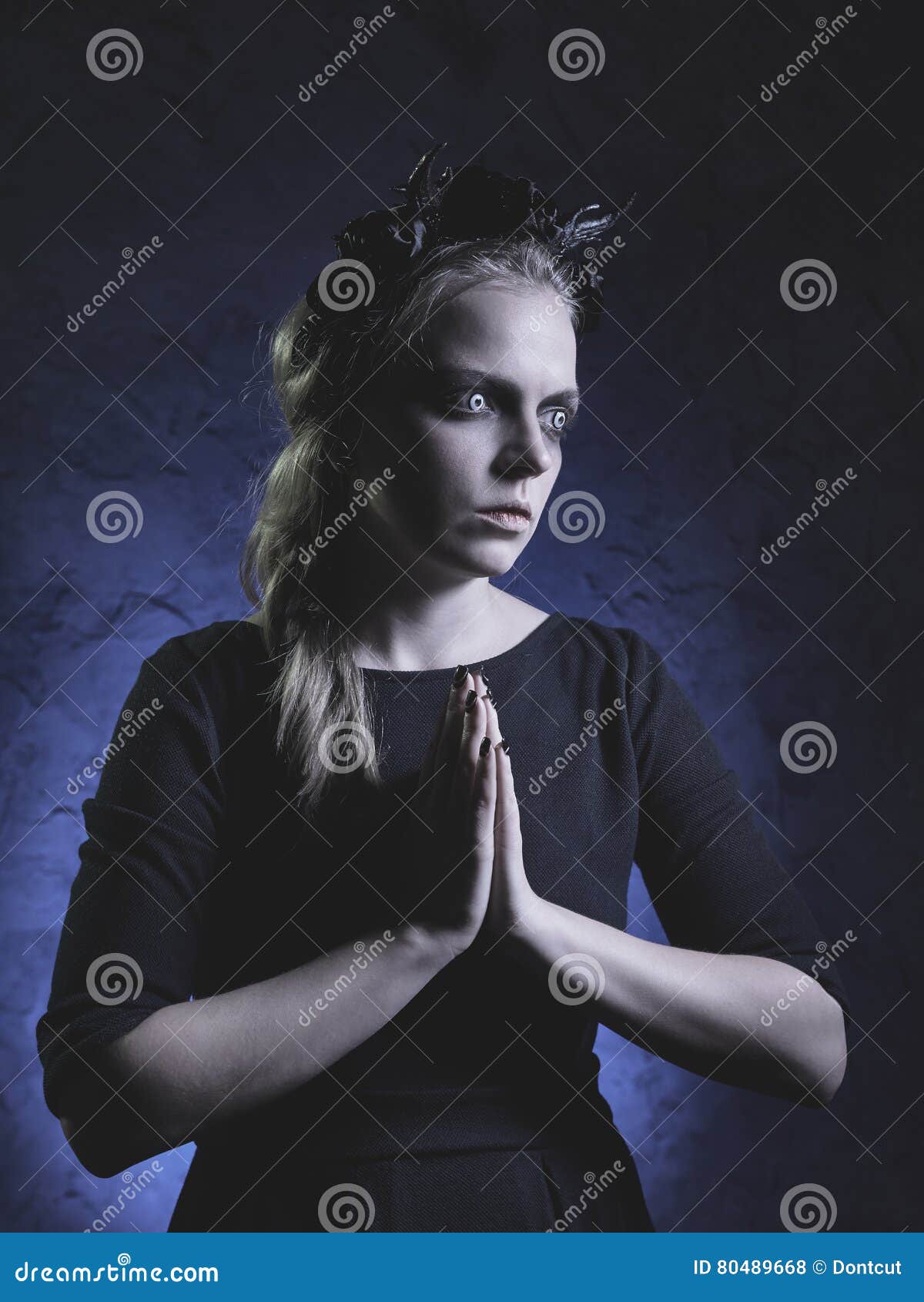 Dark Portrait of Evil Witch in Smoke Stock Photo - Image of beautiful ...