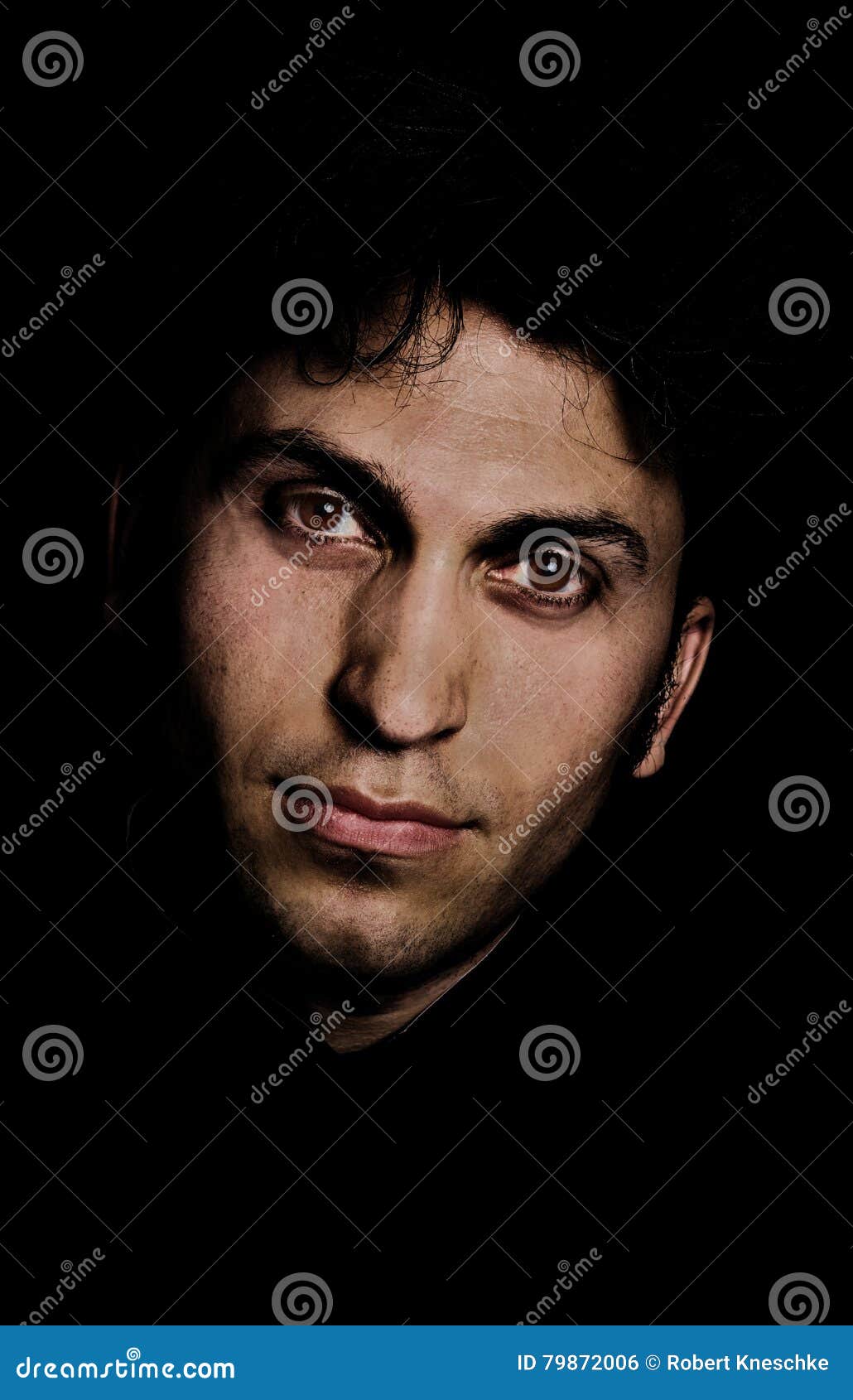 Dark portrait of man stock photo. Image of frontal, black - 79872006