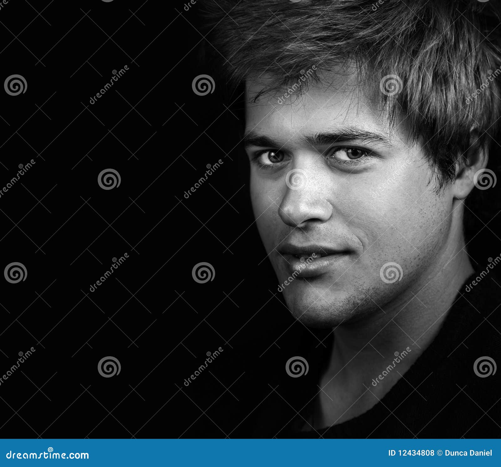 Dark Portrait of One Handsome Confident Man Stock Photo - Image of eyes ...