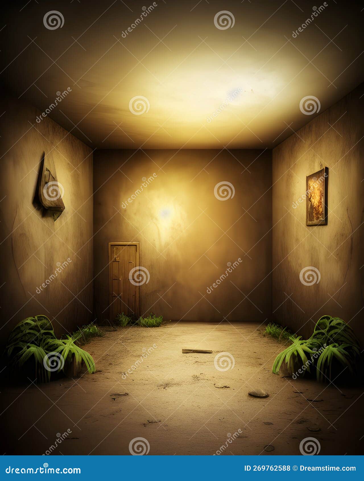 Dark post-apocalyptic room stock photo. Image of dark - 269762588