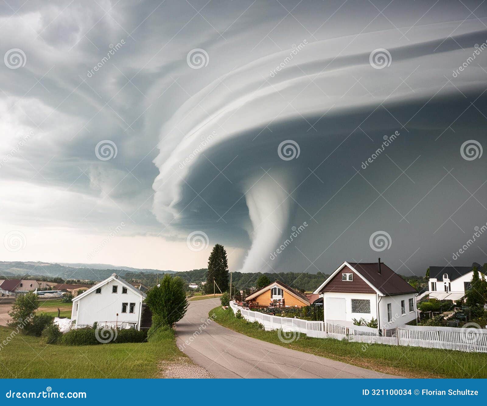 A Dark and Powerful Tornado Storm Was Foreboding on the Country Side ...