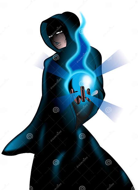 Dark Priest with Sphere Isolated Stock Image - Illustration of guise ...
