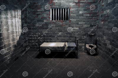 Dark prison cell at night stock image. Image of criminal - 16387283