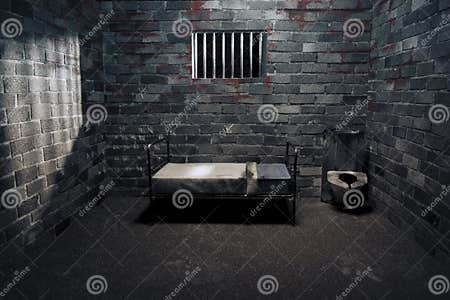Dark prison cell at night stock image. Image of criminal - 16387283