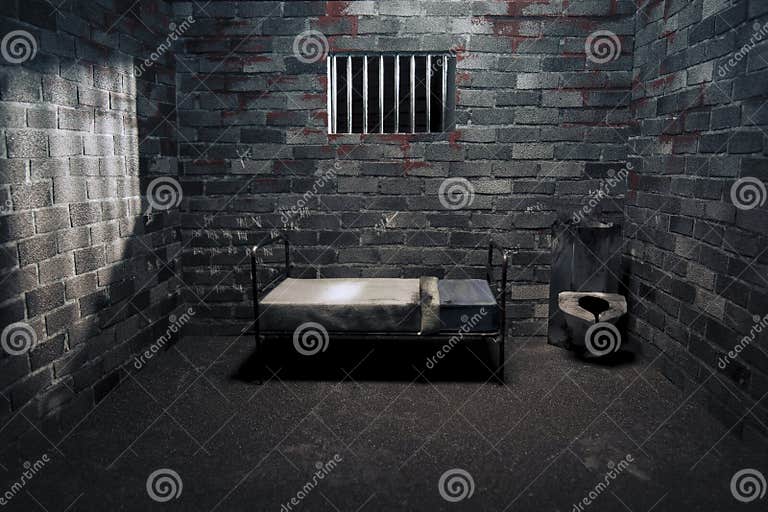Dark prison cell at night stock image. Image of criminal - 16387283