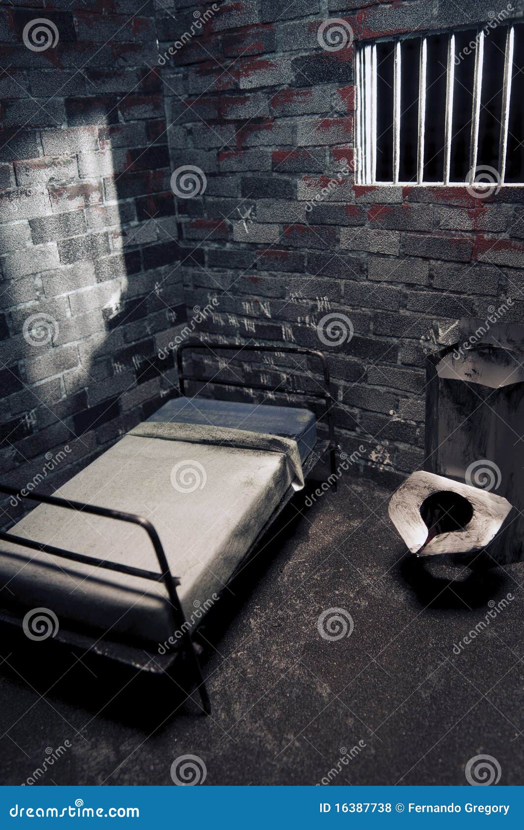 Dark prison cell at night stock photo. Image of convict - 16387738