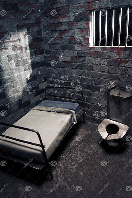 Dark prison cell at night stock photo. Image of convict - 16387738
