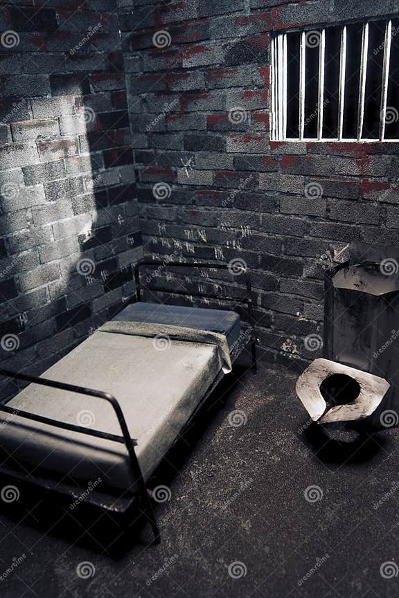 Dark prison cell at night stock photo. Image of convict - 16387738